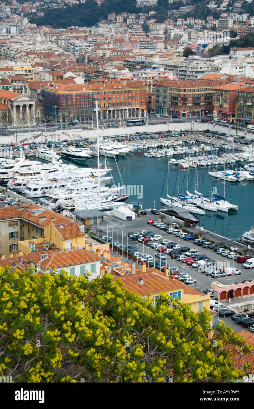 a view of Port of Nice from hilltop Stock Photo - Alamy