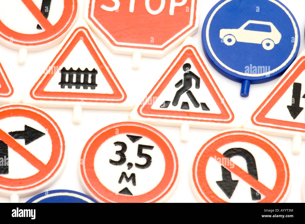 object on white toy road sign Stock Photo - Alamy