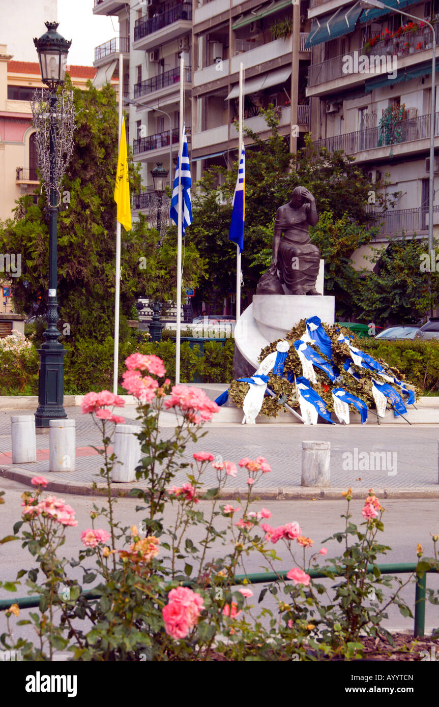 A Greek Olympic monument in the streets of Thessaloniki Greece Stock ...