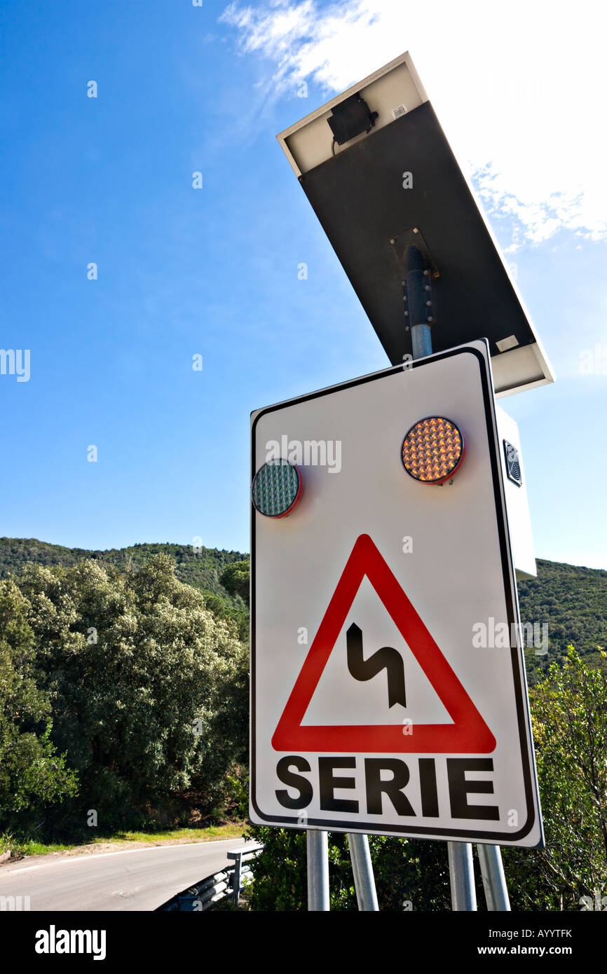 Solar Powered street sign Stock Photo - Alamy