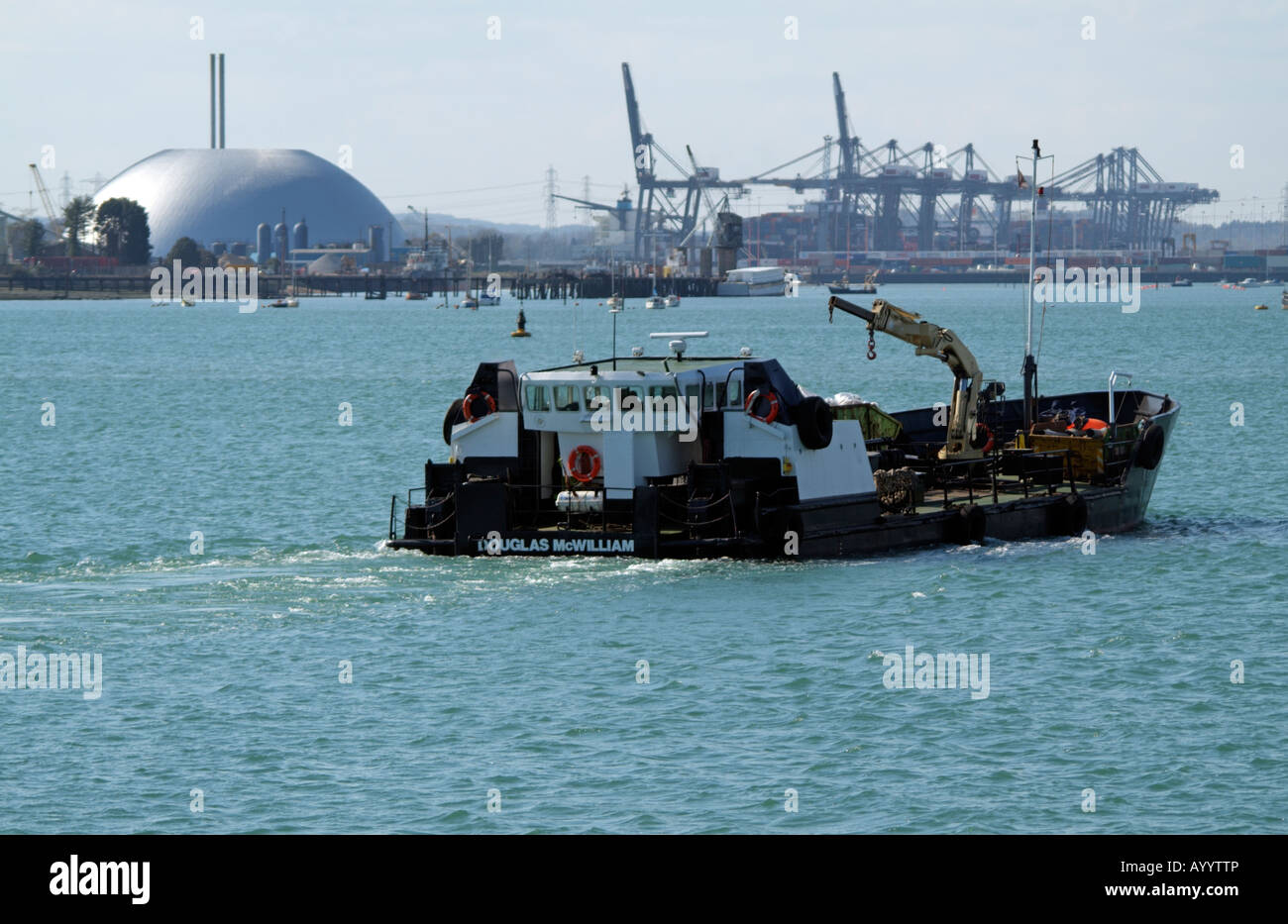 Port Waste Collection Barge Douglas McWilliam in Southampton Docks ...