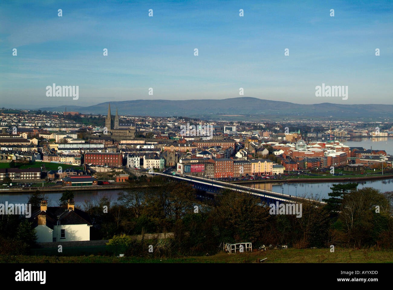 Derry County Londonderry Northern Ireland Craigavon Bridge River Foyle ...