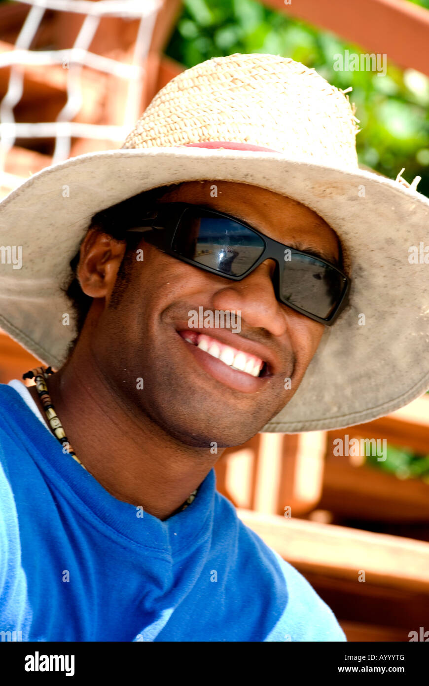 fiji mamanuca islands staff member at beachcomber island Stock Photo ...