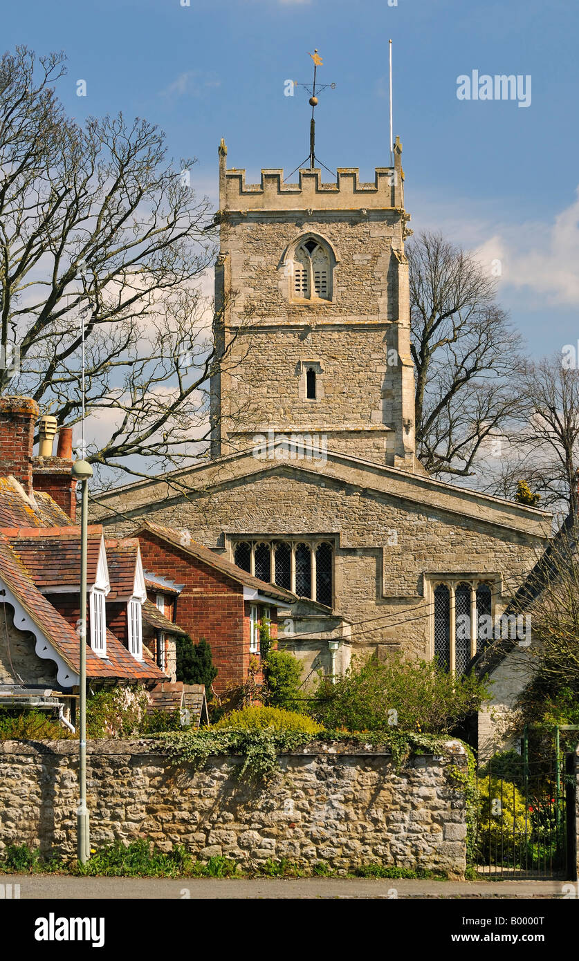 St Andrews Church and Cottages Shrivenham Oxfordshire Stock Photo - Alamy