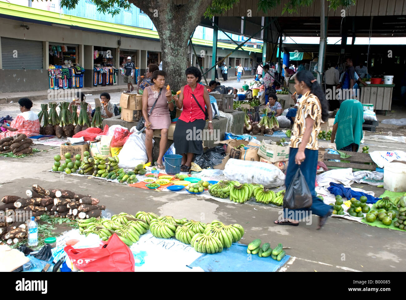 fiji nadi market scene Stock Photo - Alamy