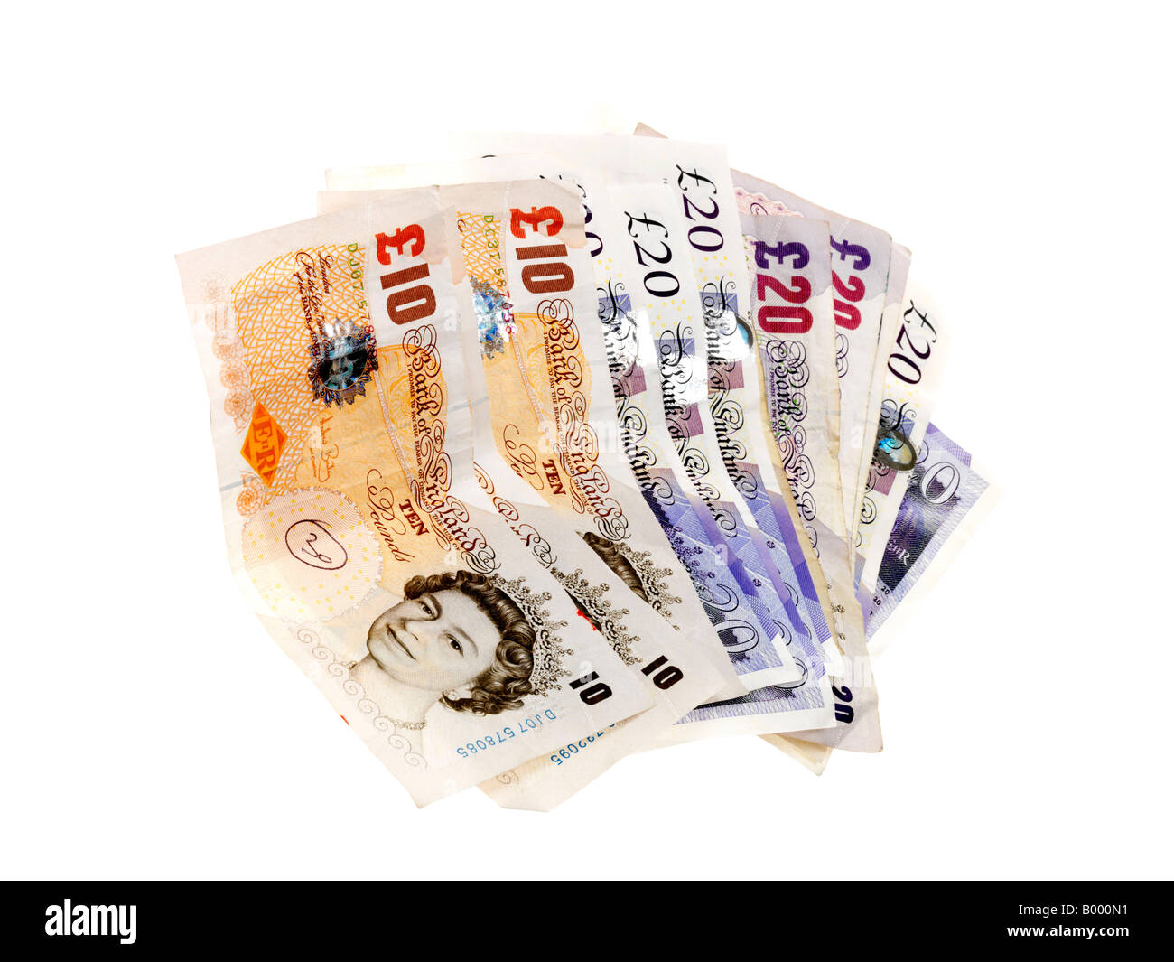 Uk bank notes sterling Cut Out Stock Images & Pictures - Alamy
