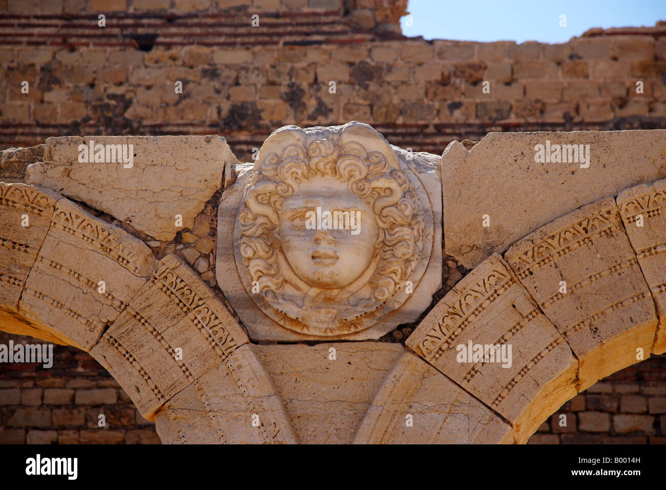 Medusa Head in the Severan Forum, Leptis Magna Libya Stock Photo - Alamy