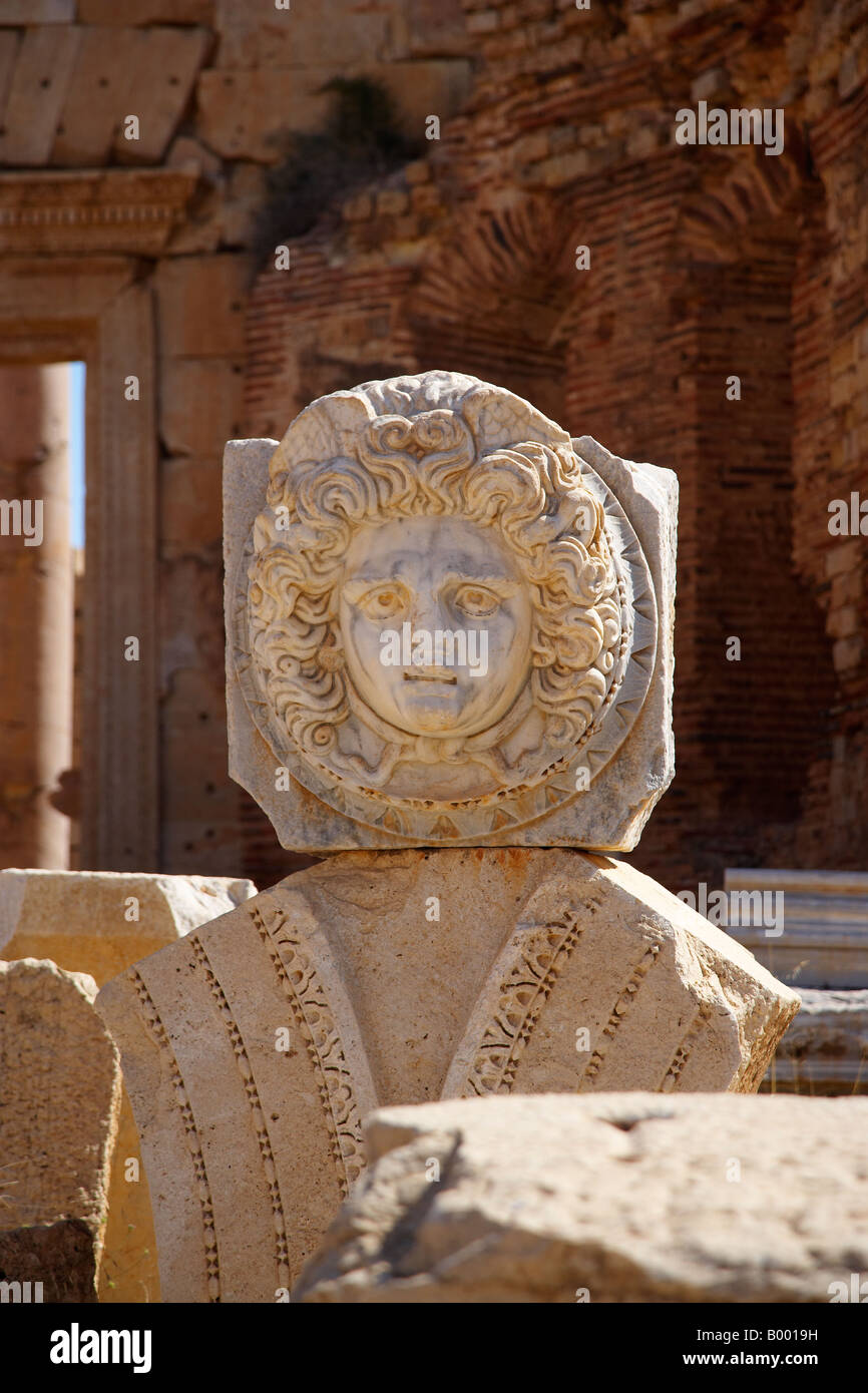 Medusa Head in the Severan Forum, Leptis Magna, Libya Stock Photo - Alamy
