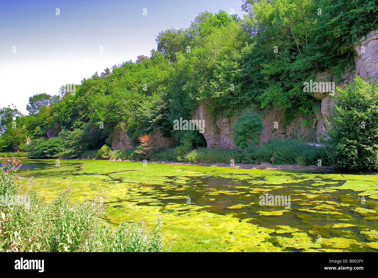 The lake at Creswell Crags Visitor Centre Welbeck Worksop ...