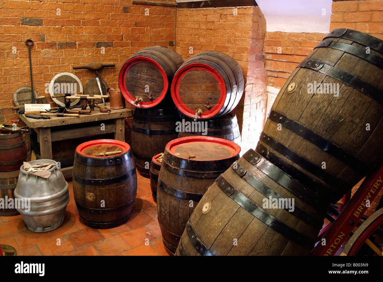 Oxfordshire Hook Norton Brewery Museum casks Stock Photo - Alamy