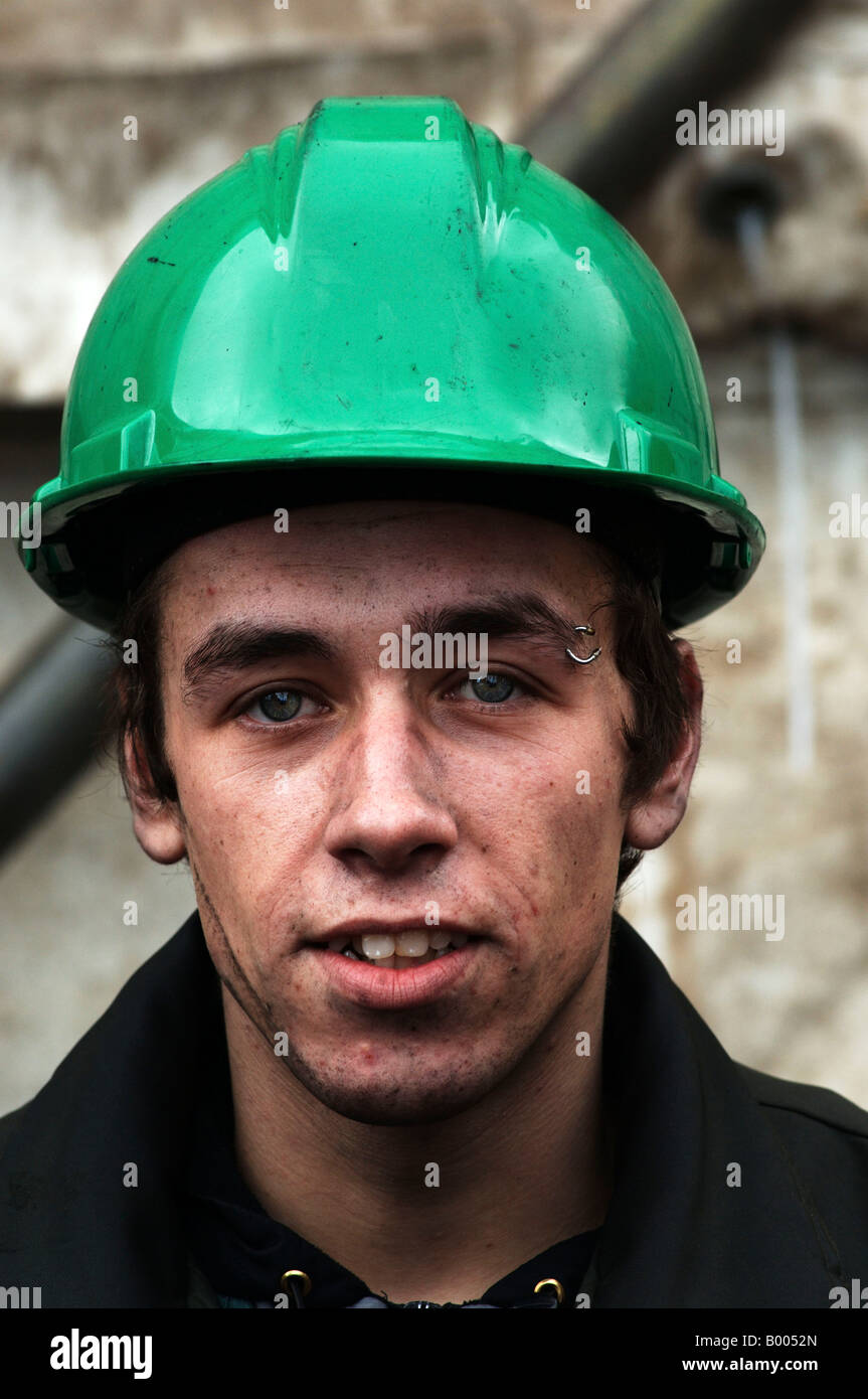 Port of Rotterdam refinery of Esso portrait of a worker during a ...
