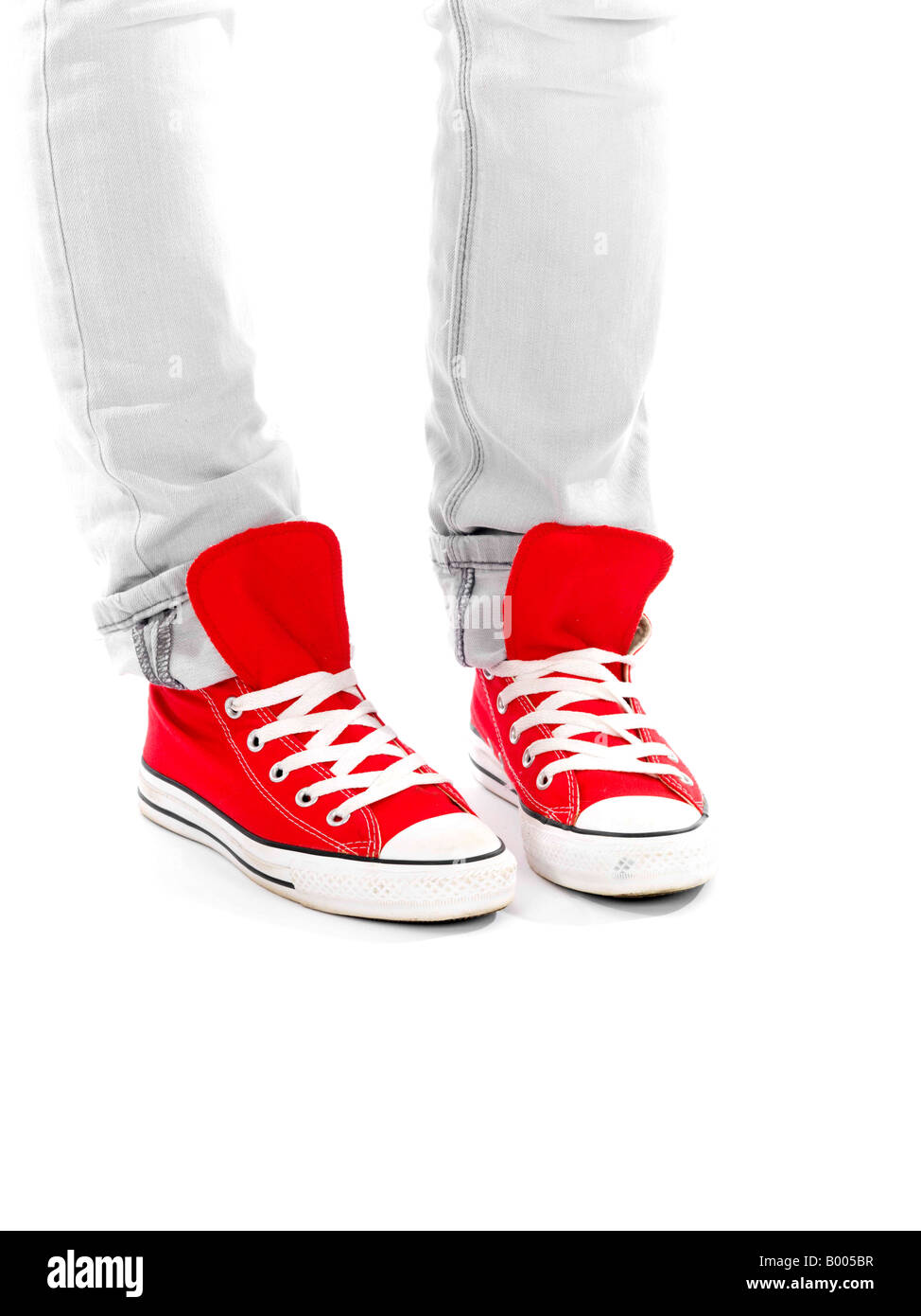 Teenager Wearing Red Trainers Stock Photo - Alamy