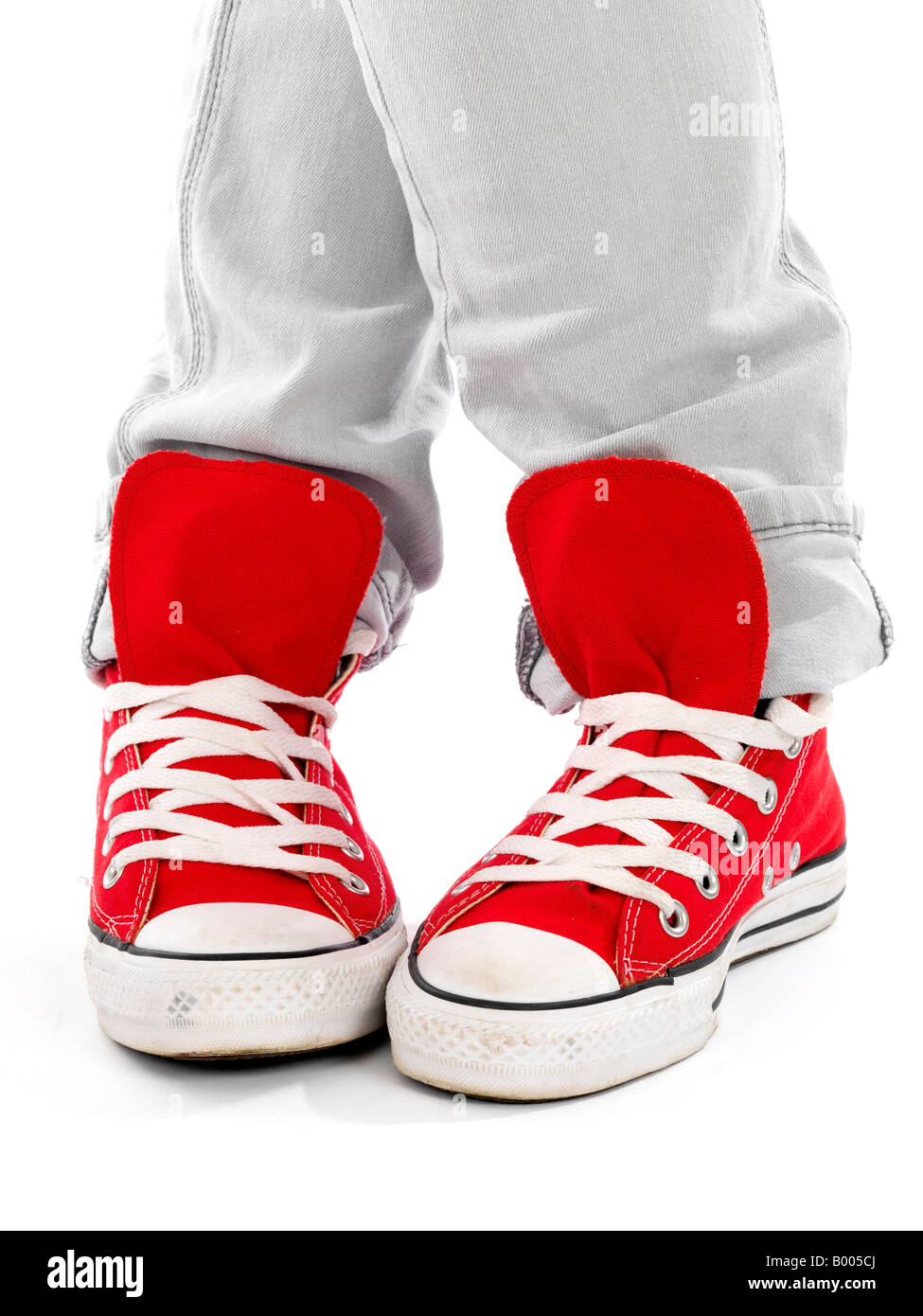 Teenager Wearing Red Trainers Stock Photo - Alamy