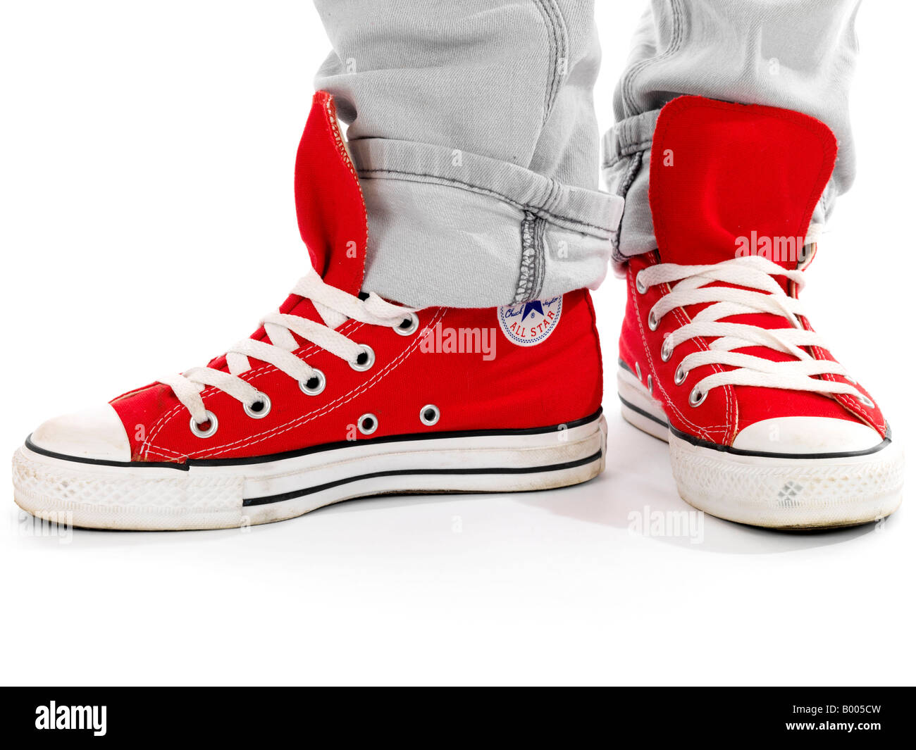 Teenager Wearing Red Trainers Stock Photo - Alamy
