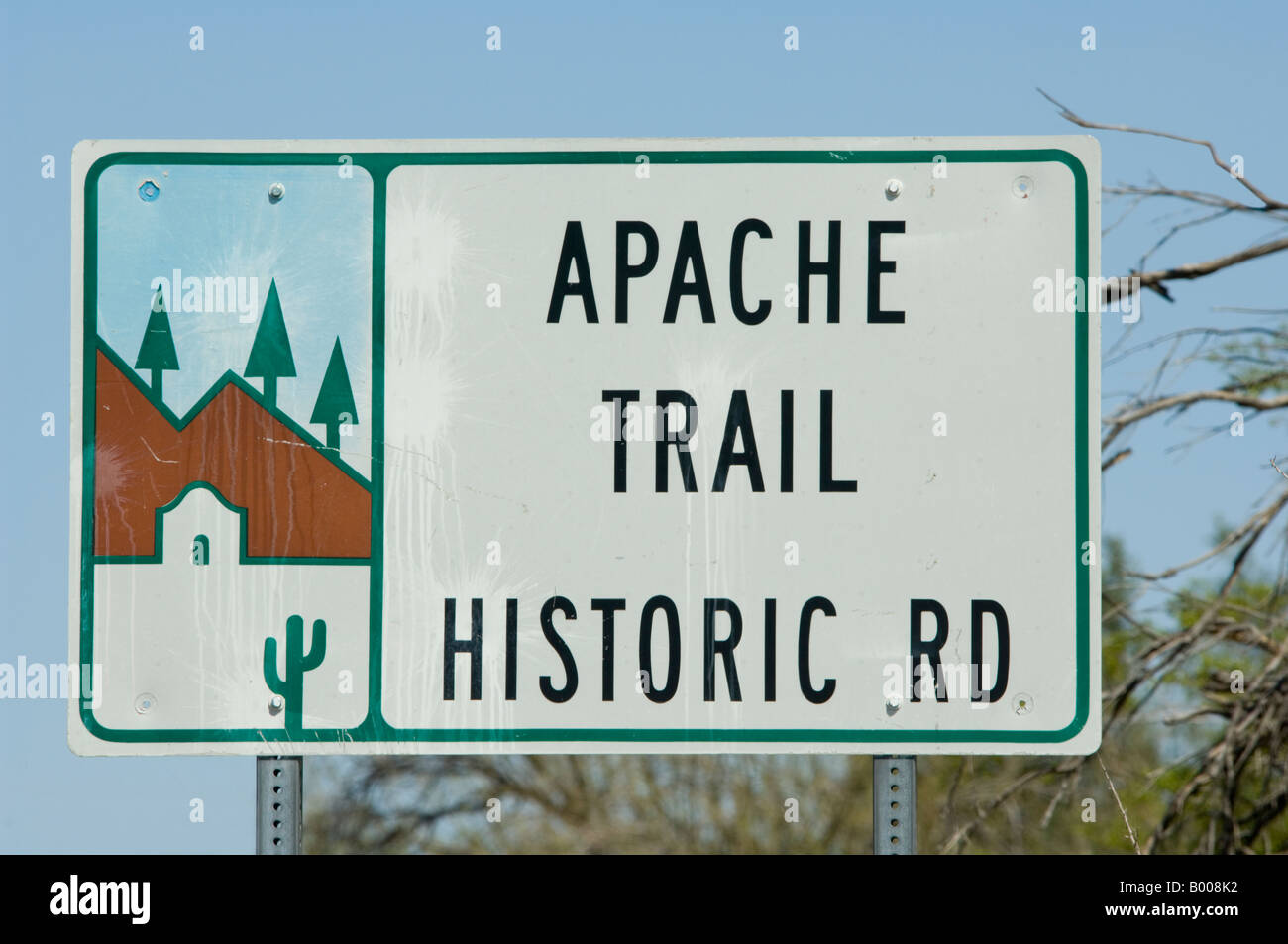 Apache trail historic Rd sign Arizona USA Stock Photo - Alamy