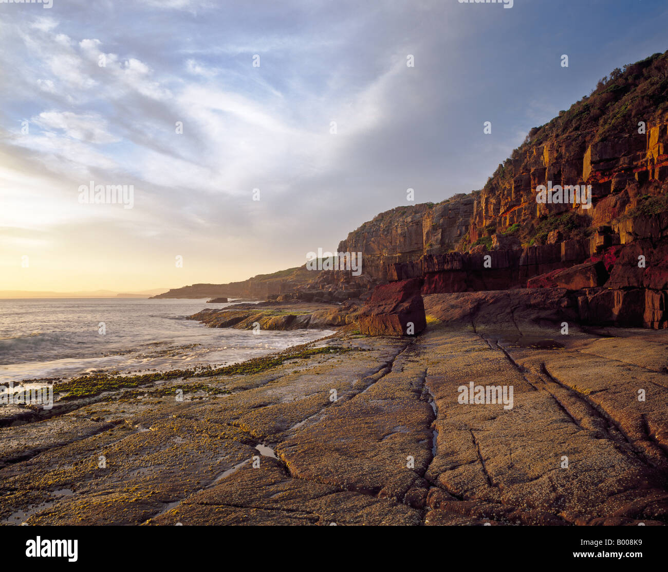 Cliffs at sunset Disaster Bay Green Cape New South Wales Australia ...