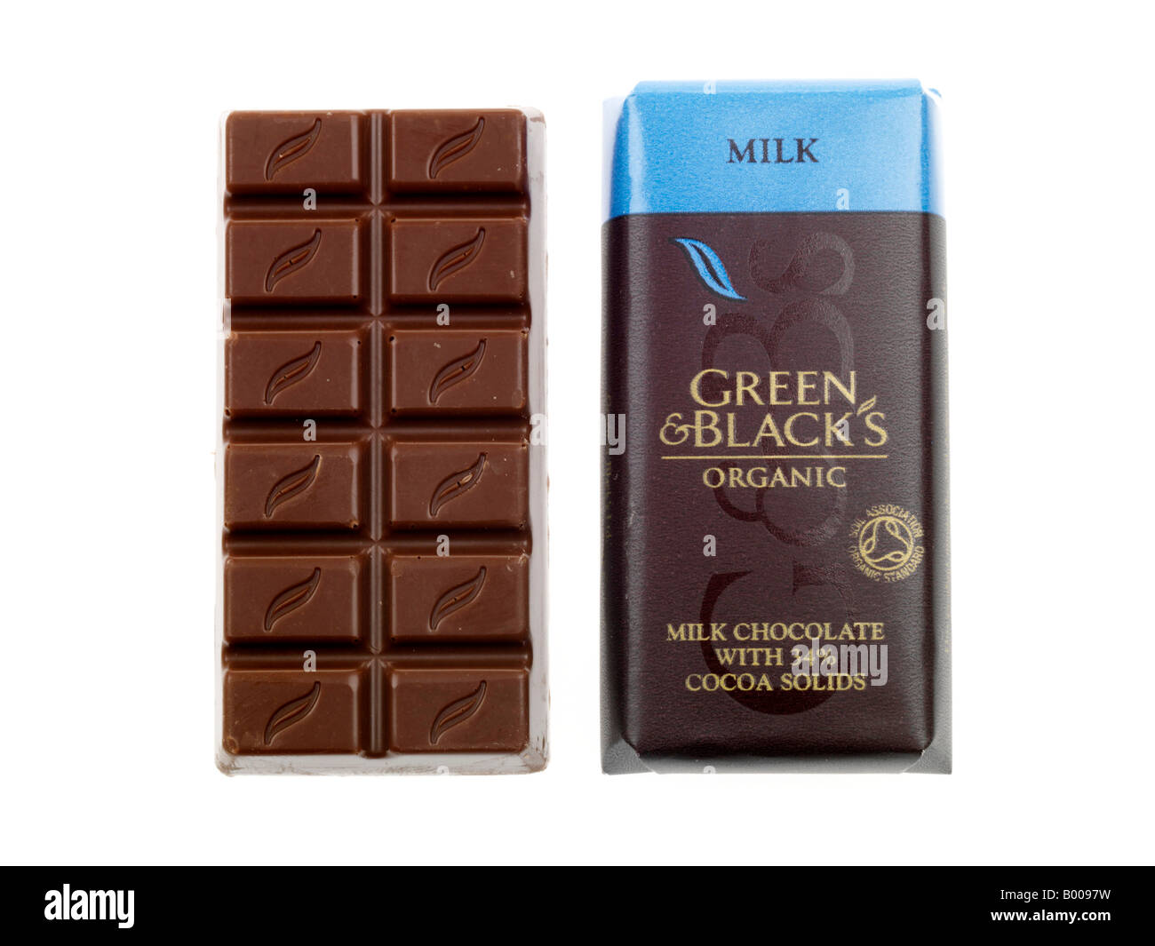 Luxury Green And Black's Organic Milk Chocolate Bar Isolated Against A ...