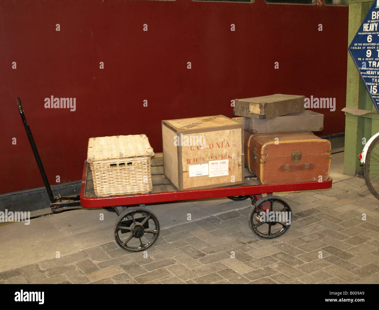 a porters barrow used for carrying heavier goods for transport to rail ...