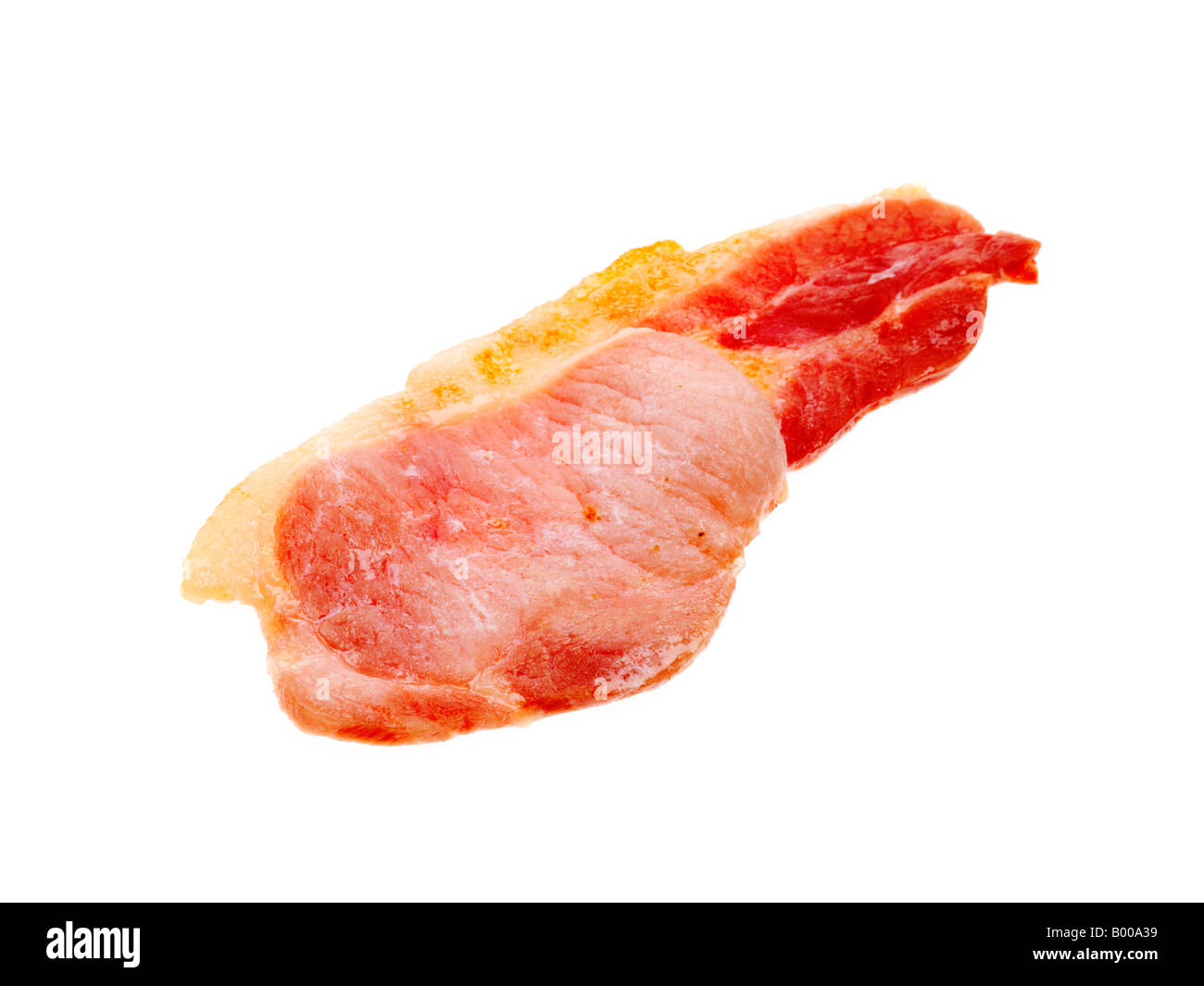 Single Grilled Or Fried Crispy Pork Bacon Rasher, With No People ...