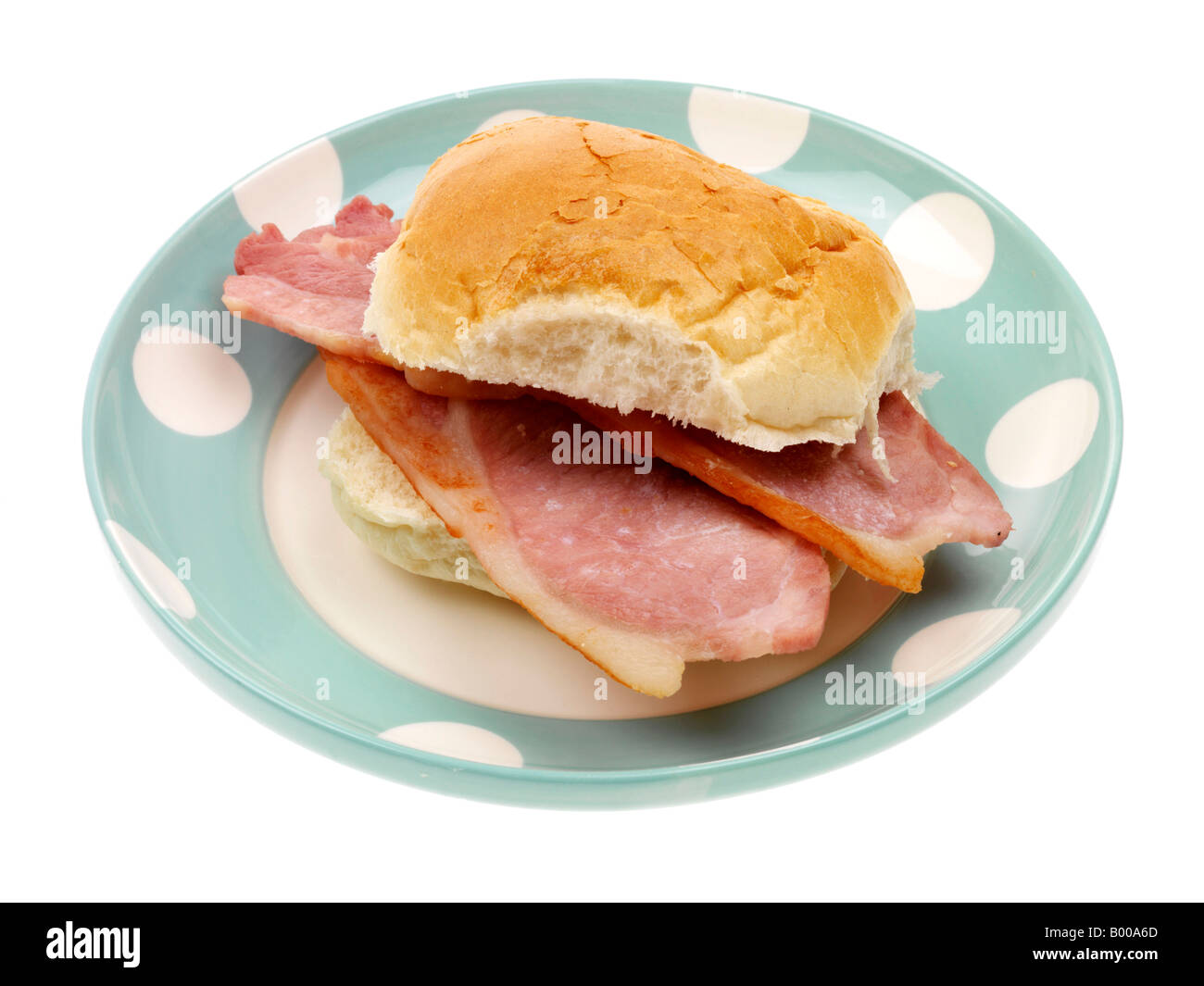 Fresh Bacon Breakfast Sandwich Or Roll Isolated Against A White ...