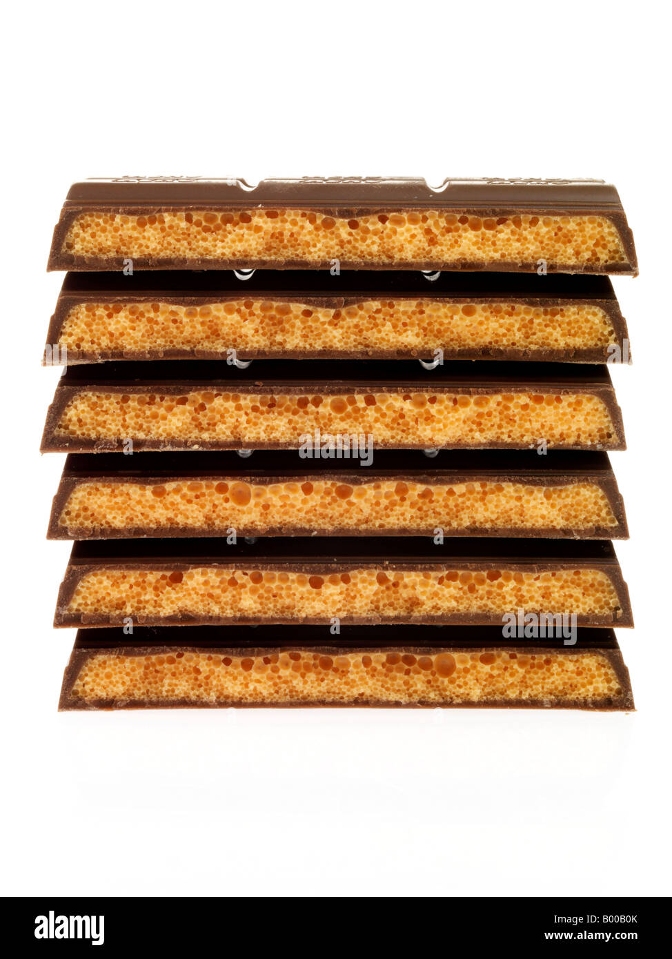 Stack Or Pile Of Orange Chocolate Aero Confectionery Or Sweets Against ...