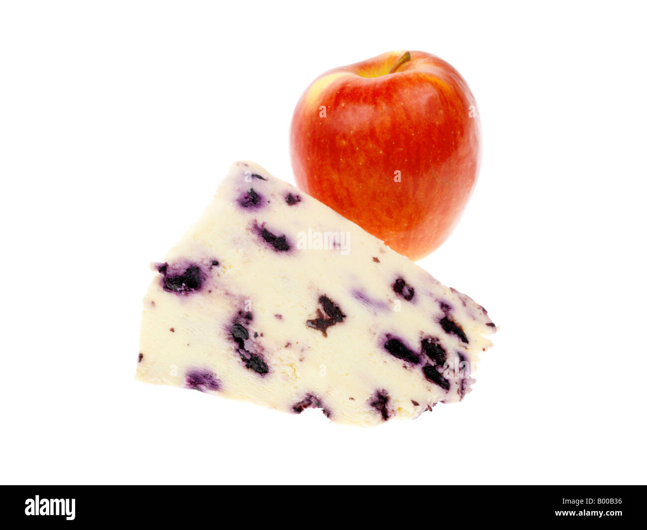 Blueberry White Stilton Cheese with Red Apple Stock Photo - Alamy