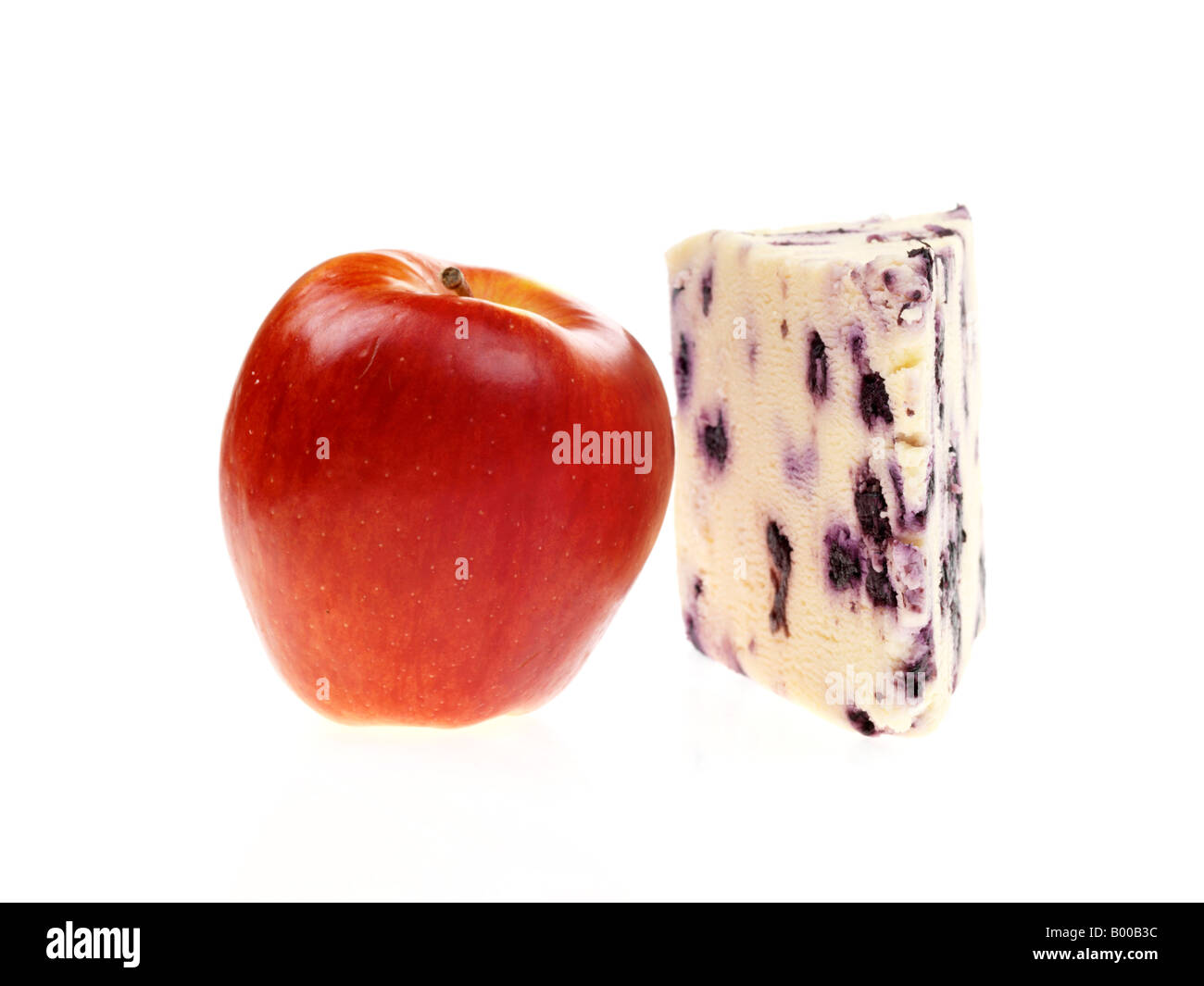 Blueberry White Stilton Cheese with Red Apple Stock Photo - Alamy