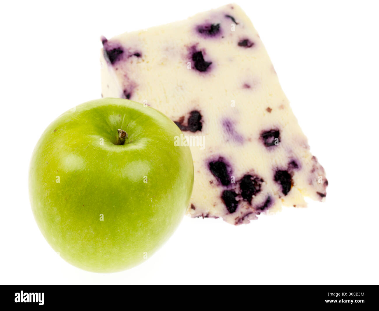 Blueberry White Stilton Cheese with Apple Stock Photo - Alamy