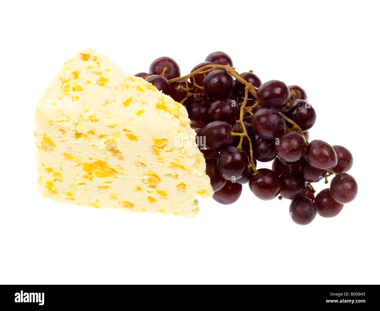 Apricot White Stilton with Red Grapes Stock Photo - Alamy