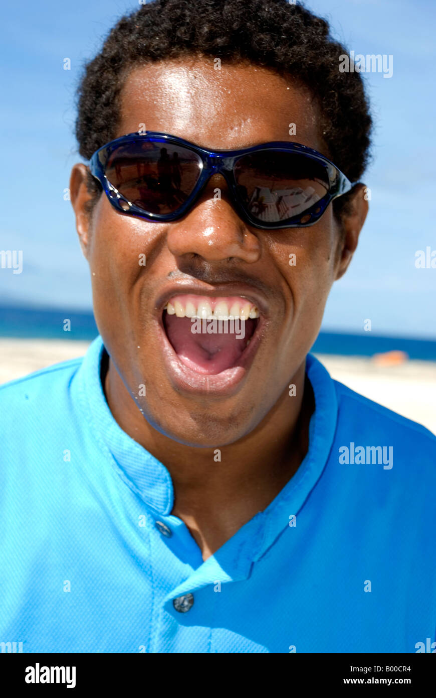 fiji mamanuca islands staff member at beachcomber island man resort ...