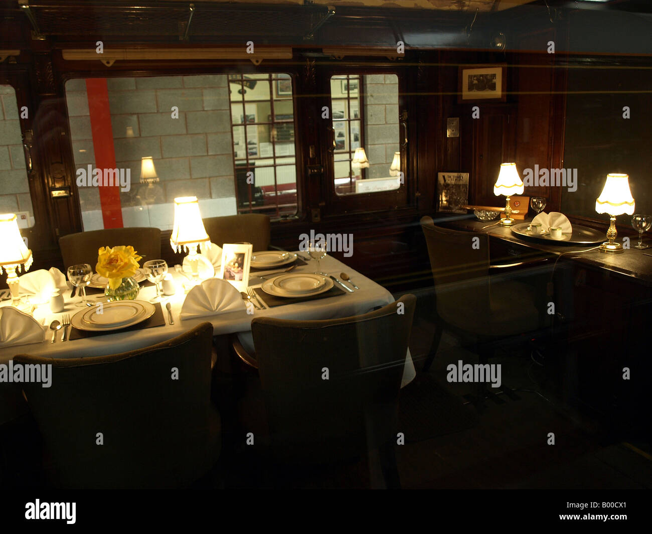 a vip diner carriage with place settings,used by royalty, at the ...