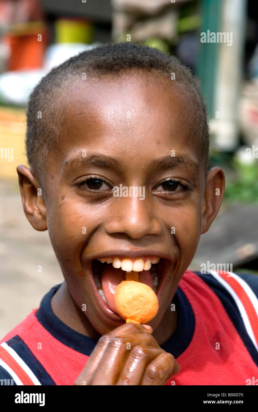 fiji nadi boy at market Stock Photo - Alamy