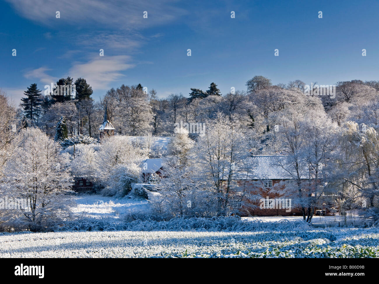 Village of Whitegate in Winter, Cheshire, England, UK Stock Photo - Alamy