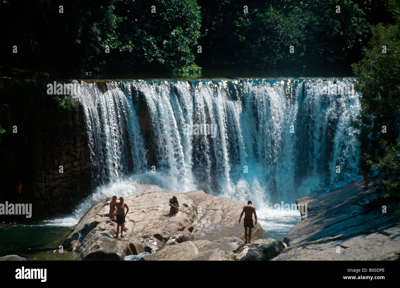 Herault France Les Gorges De La Vis A Madieres People By Waterfall ...