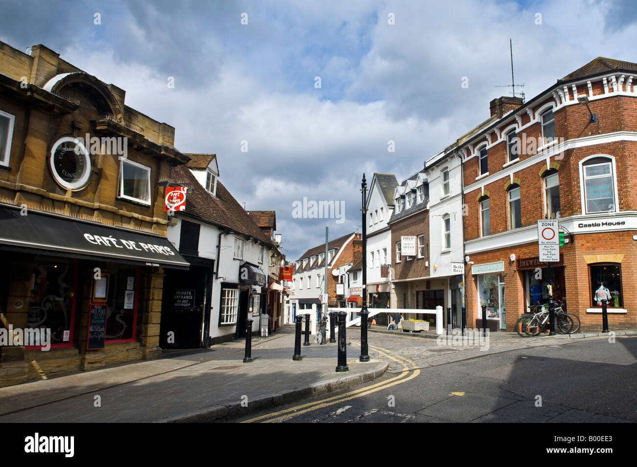 Cobbled street in Guildford towncentre Guildford Surrey England UK ...