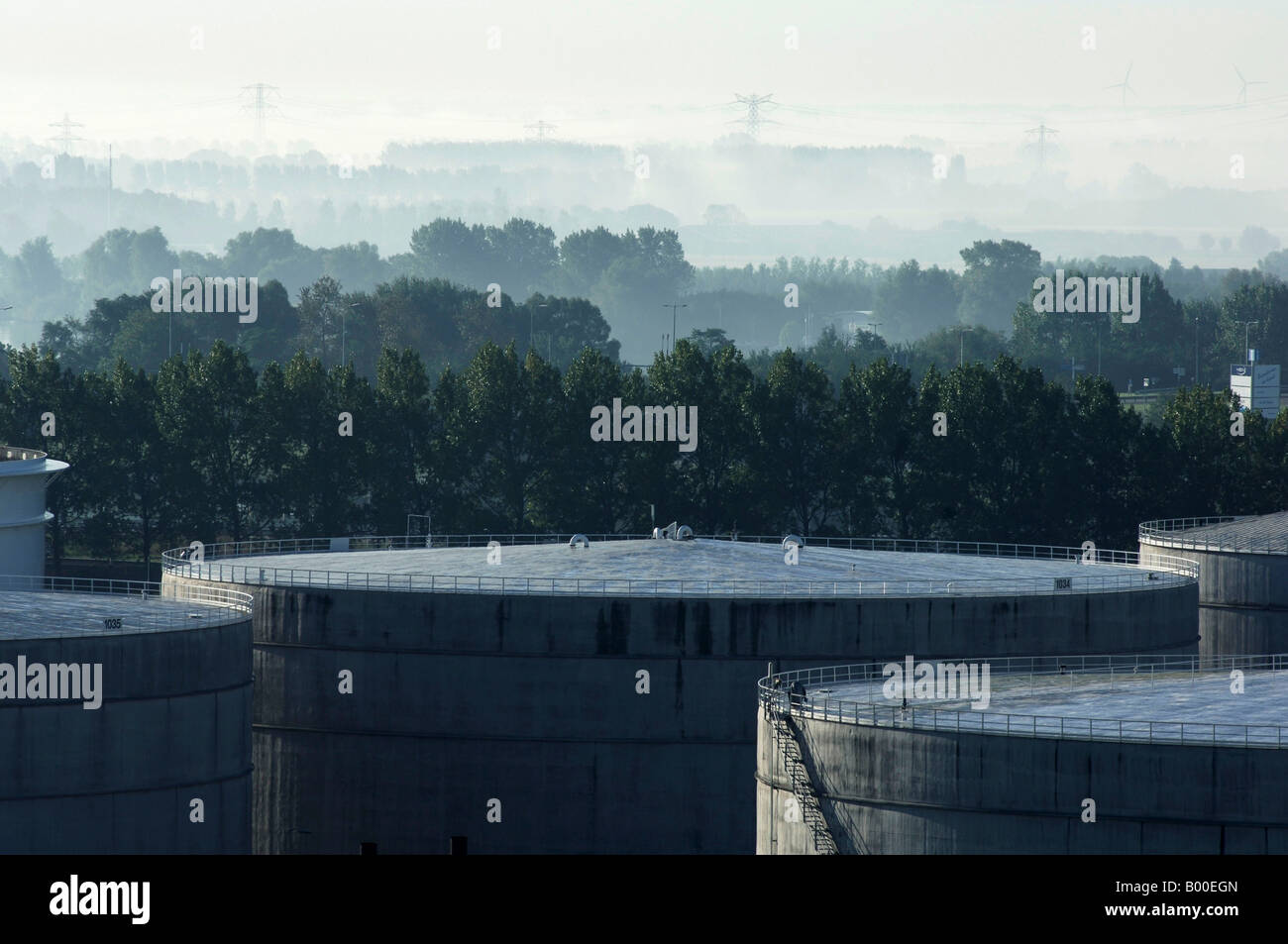 Port of Rotterdam Botlek Vopak Oil Terminal aerial view of the storage ...