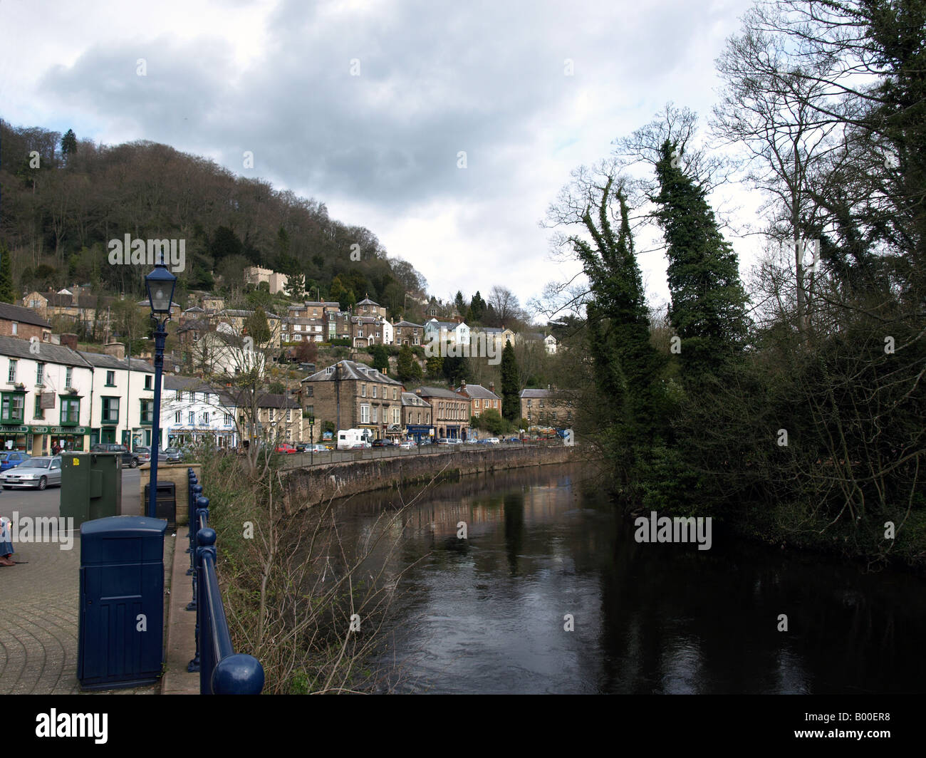 matlock bath looking down the river derwent towards the town Stock ...