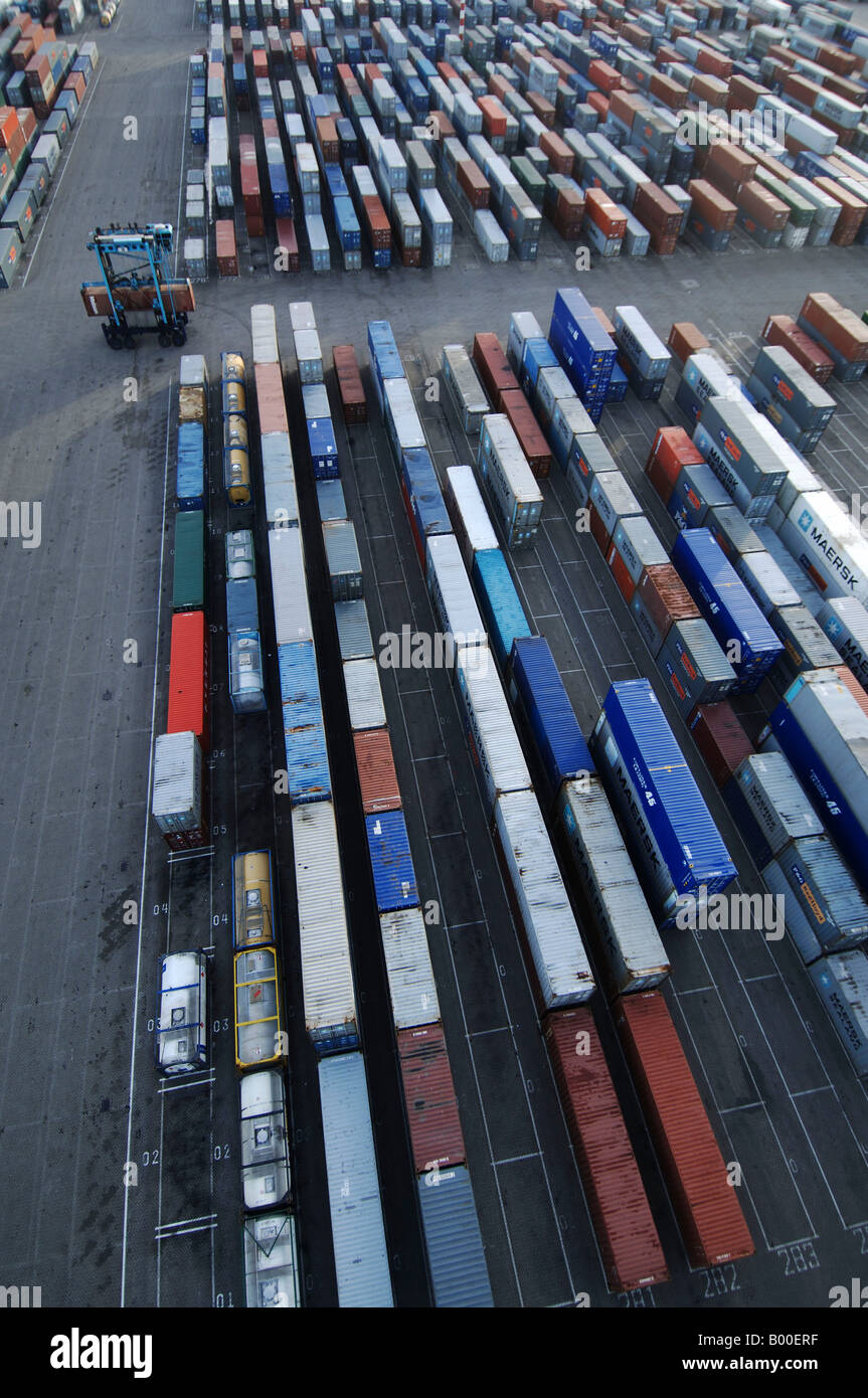 Port of Rotterdam the Maersk Container terminal on the Maasvlakte Stock ...