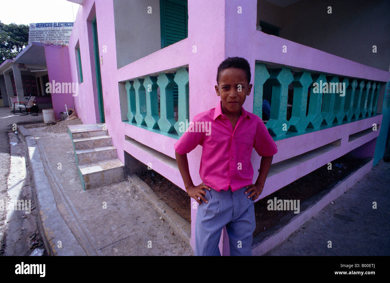 Dominican Republic Los Charamicos Young Boy Stock Photo - Alamy