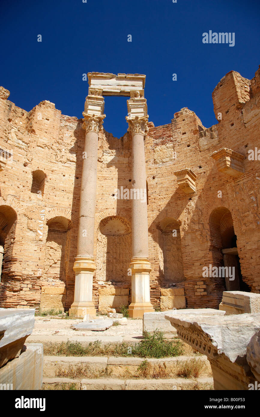 Columns in the Severan Basilica, Leptis Magna, Libya, North Africa ...