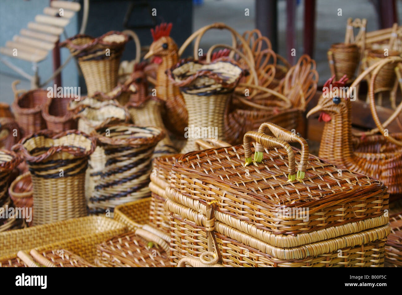 Rattan Handcraft outside Tay Phuong Pagoda Stock Photo - Alamy