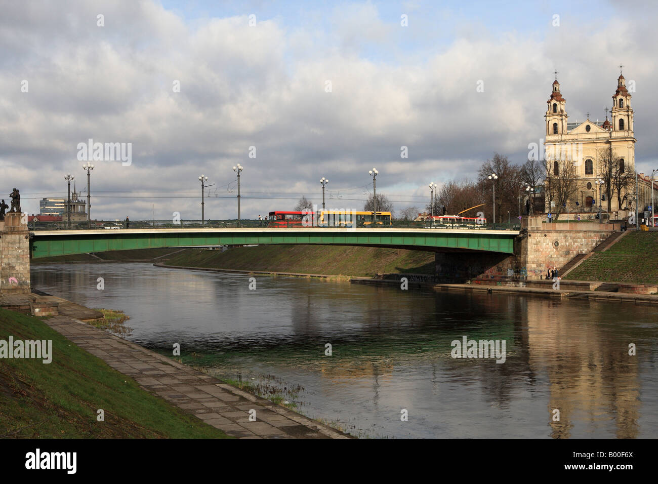 The green bridge Vilnius Lithuania Stock Photo - Alamy