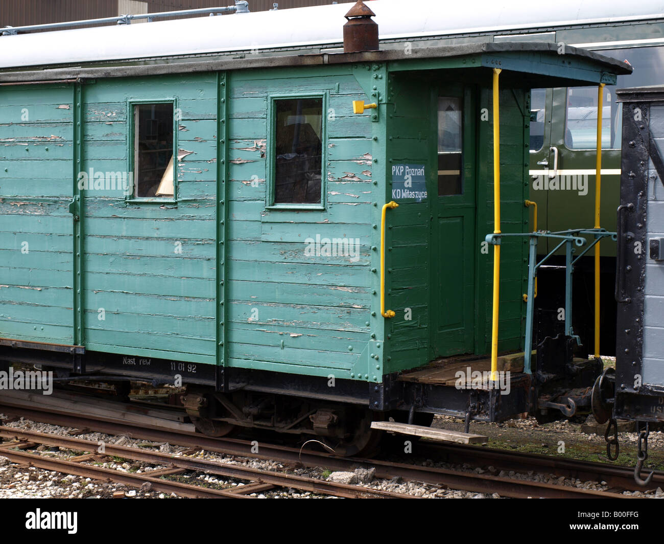 a polish railway guardsvan Stock Photo - Alamy