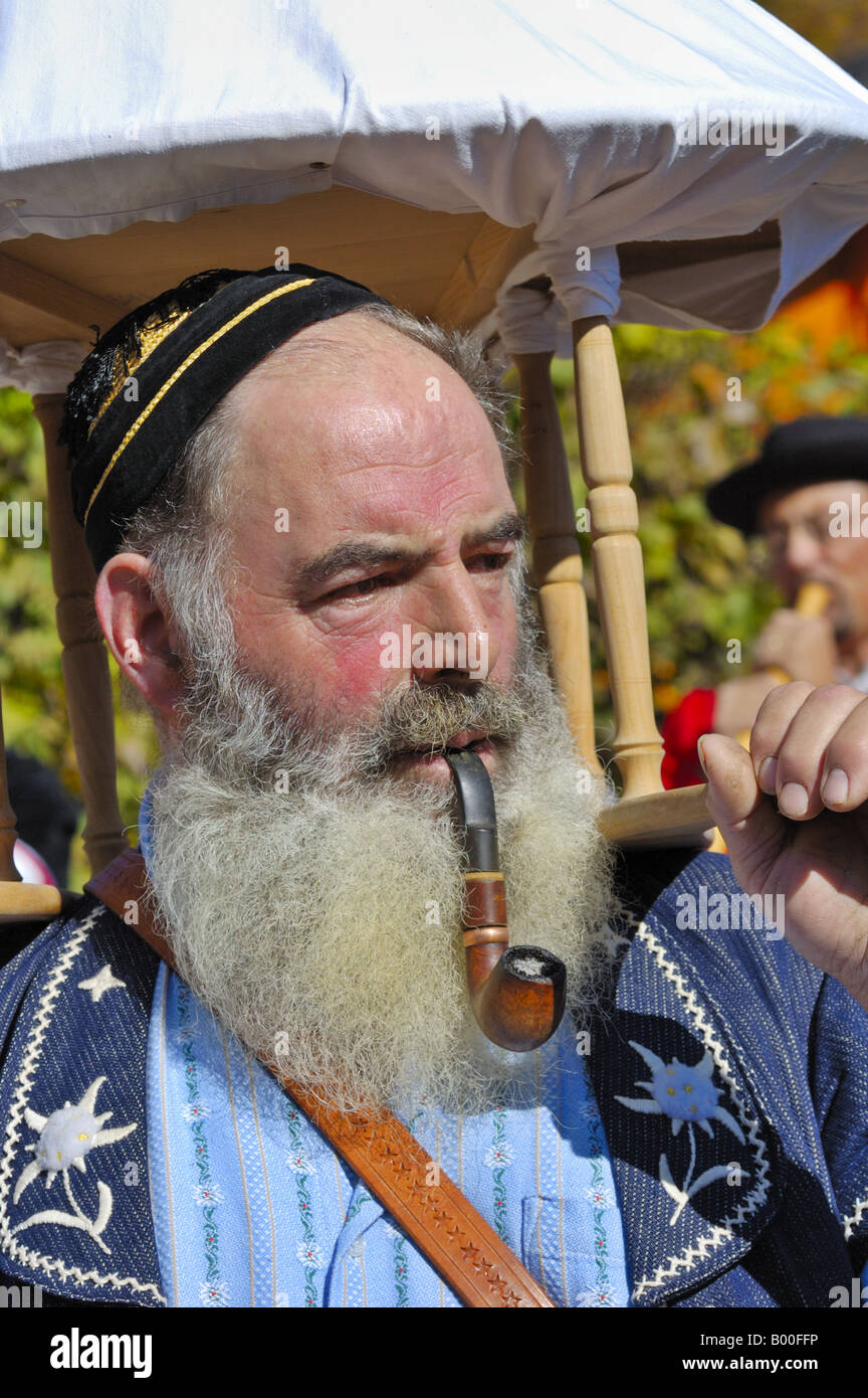 Portrait of a Swiss farmer in traditional costume Stock Photo - Alamy