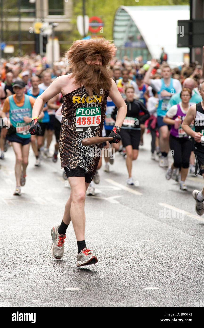 Fancy dress charity runners at the London marathon 2008 Stock Photo - Alamy
