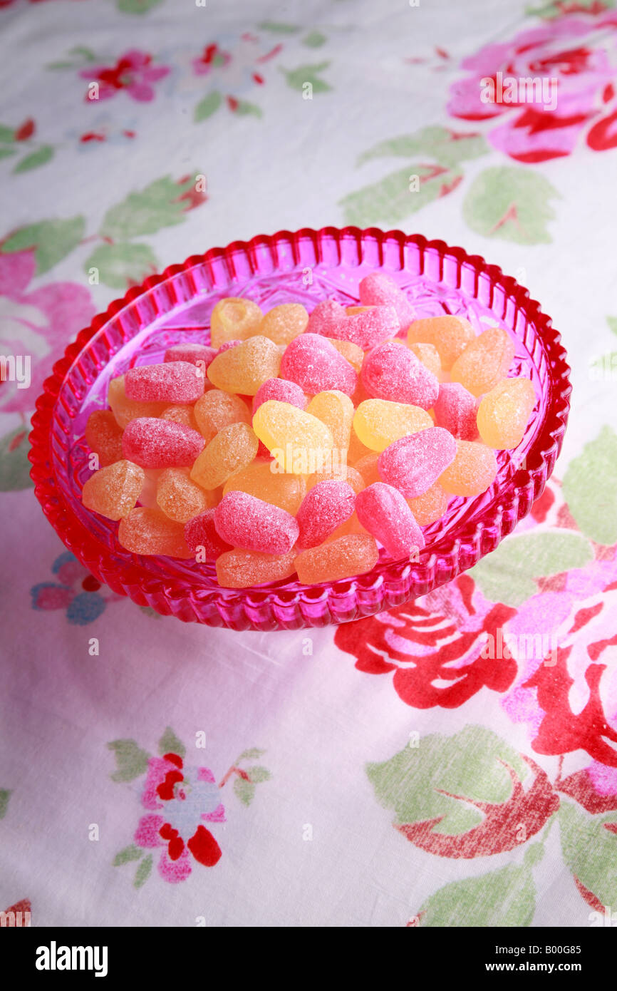 Sweets in a Glass Bon Bon Dish Stock Photo - Alamy