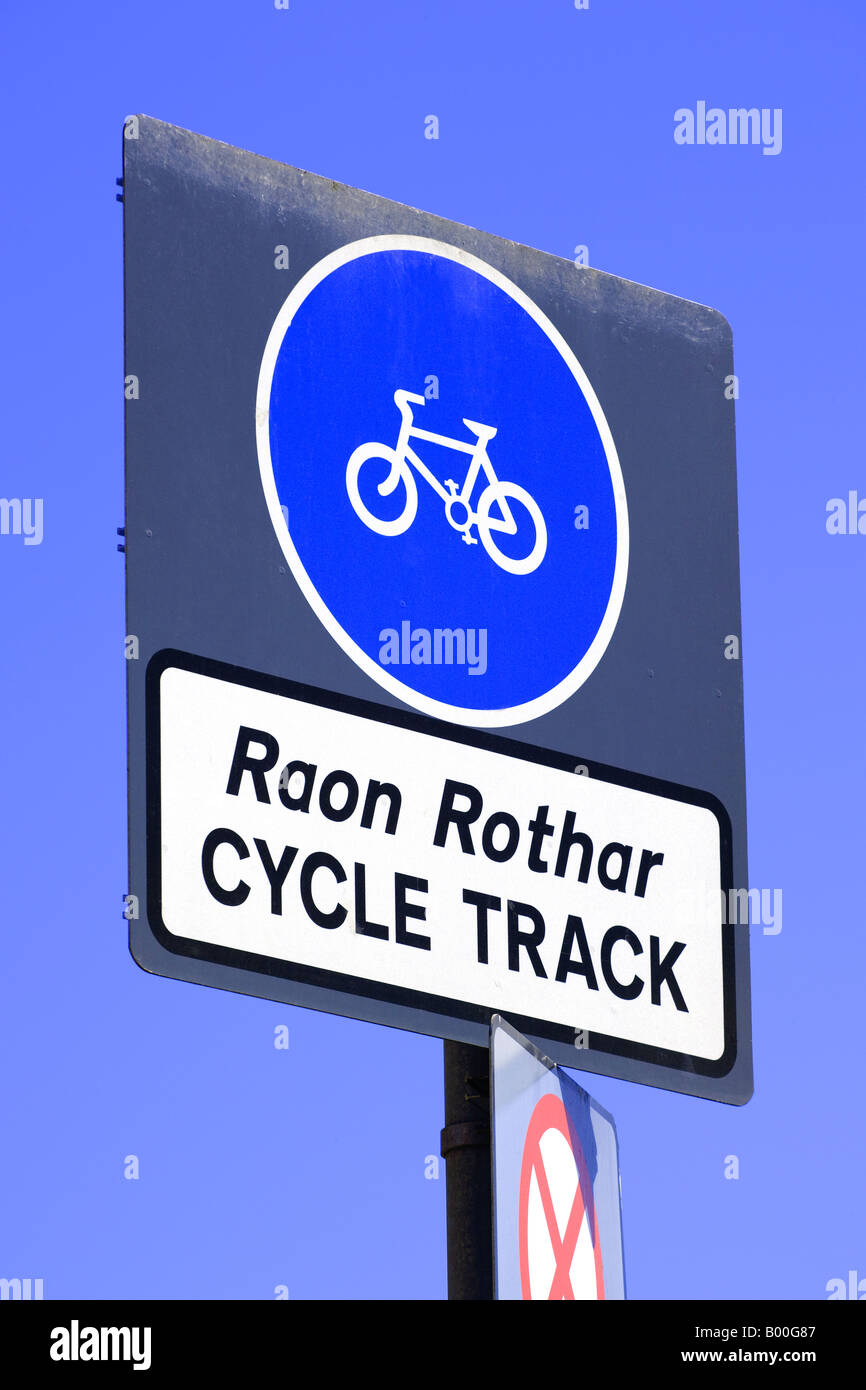 Cycle track, lane, cyclists, bikes, bikers, bicycles, sign post, sign ...
