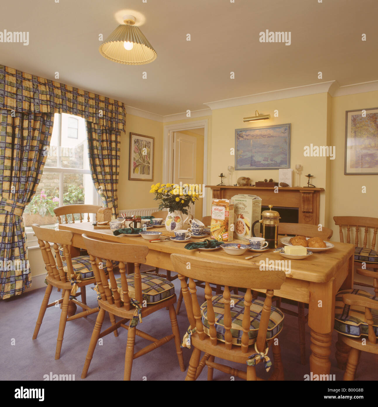 Yellow And Blue Dining Room