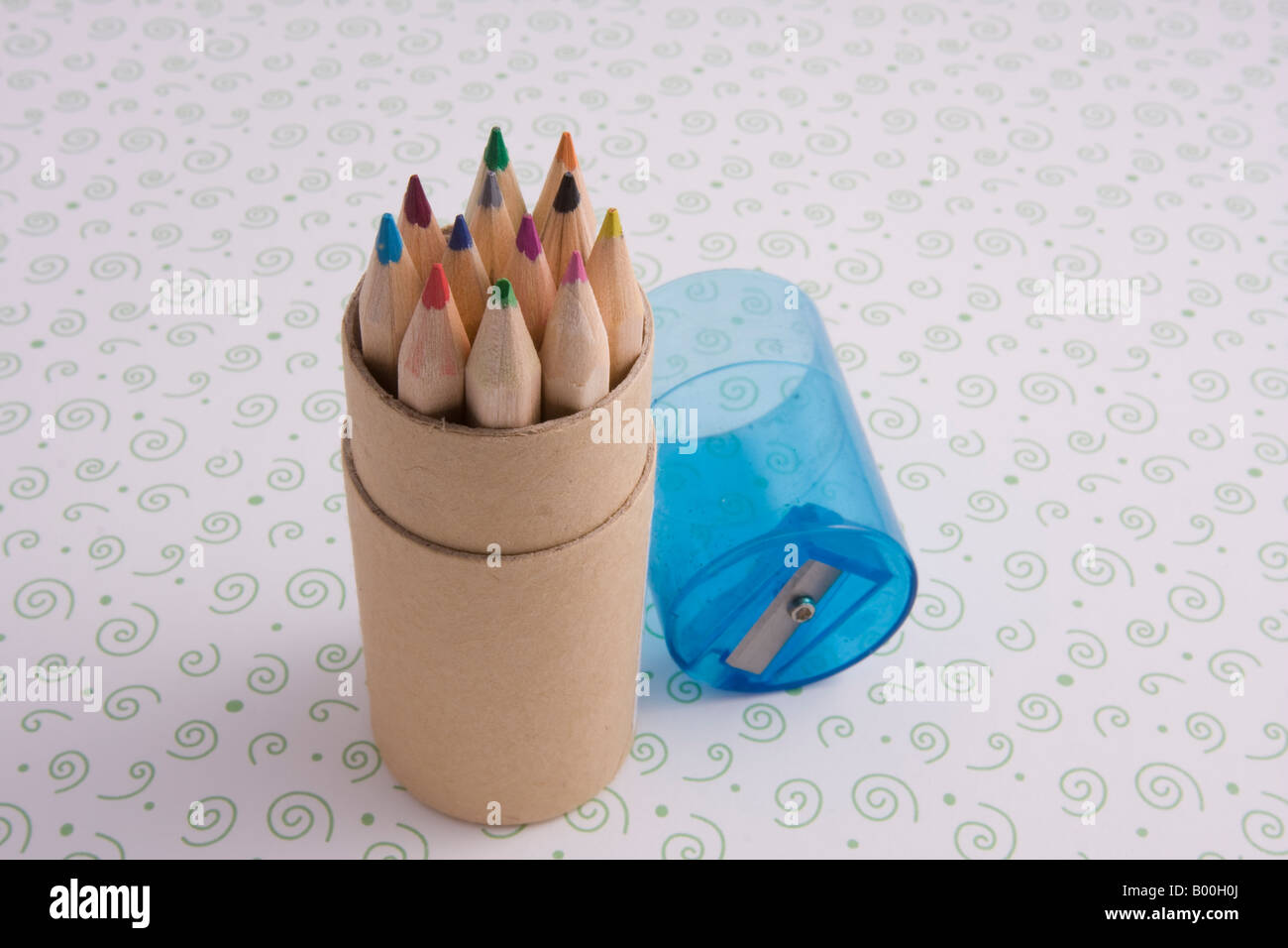 This picture shows detail in a group of small colored pencils Stock ...