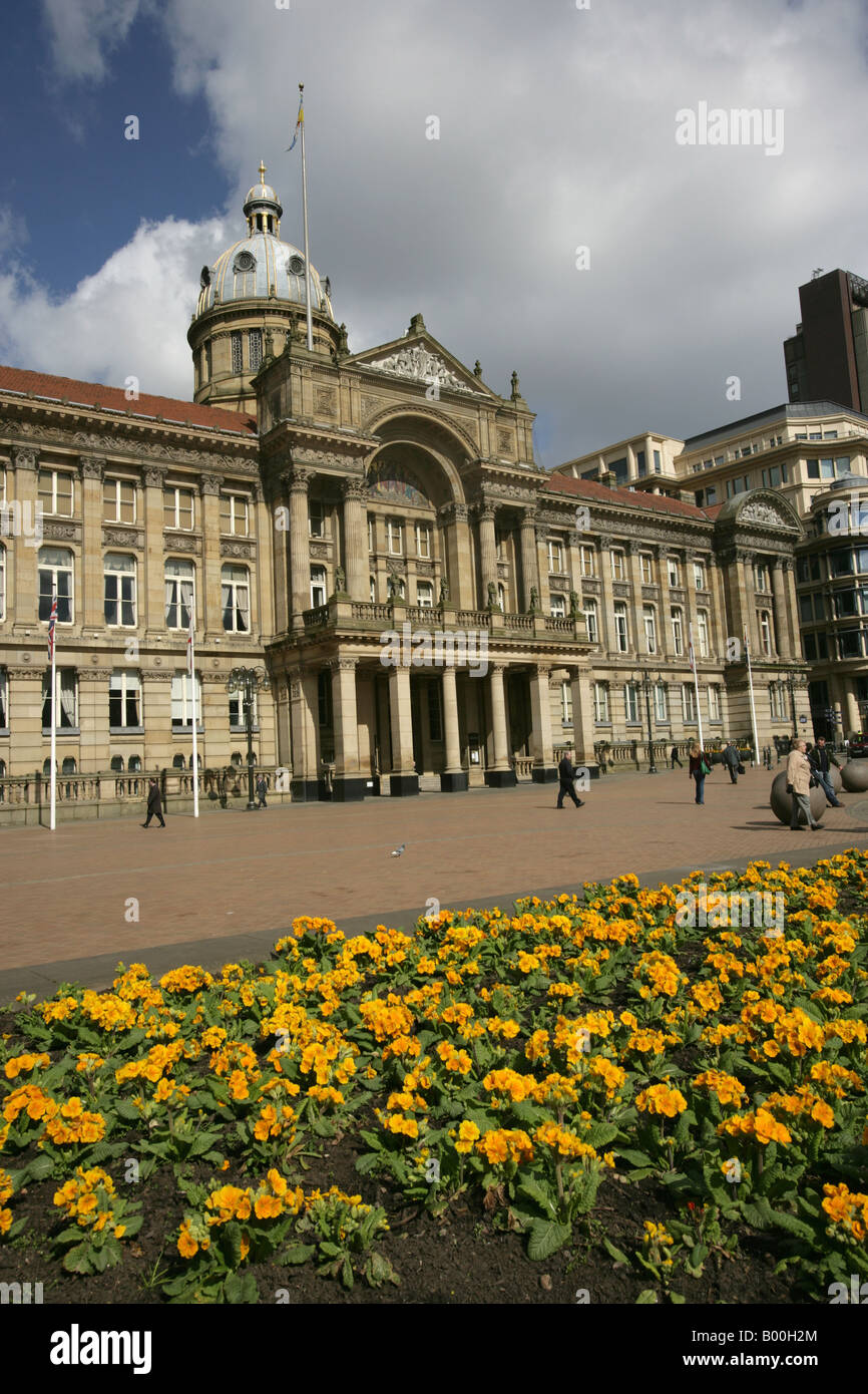 City of Birmingham, England. Spring flowers at Birmingham Victoria ...